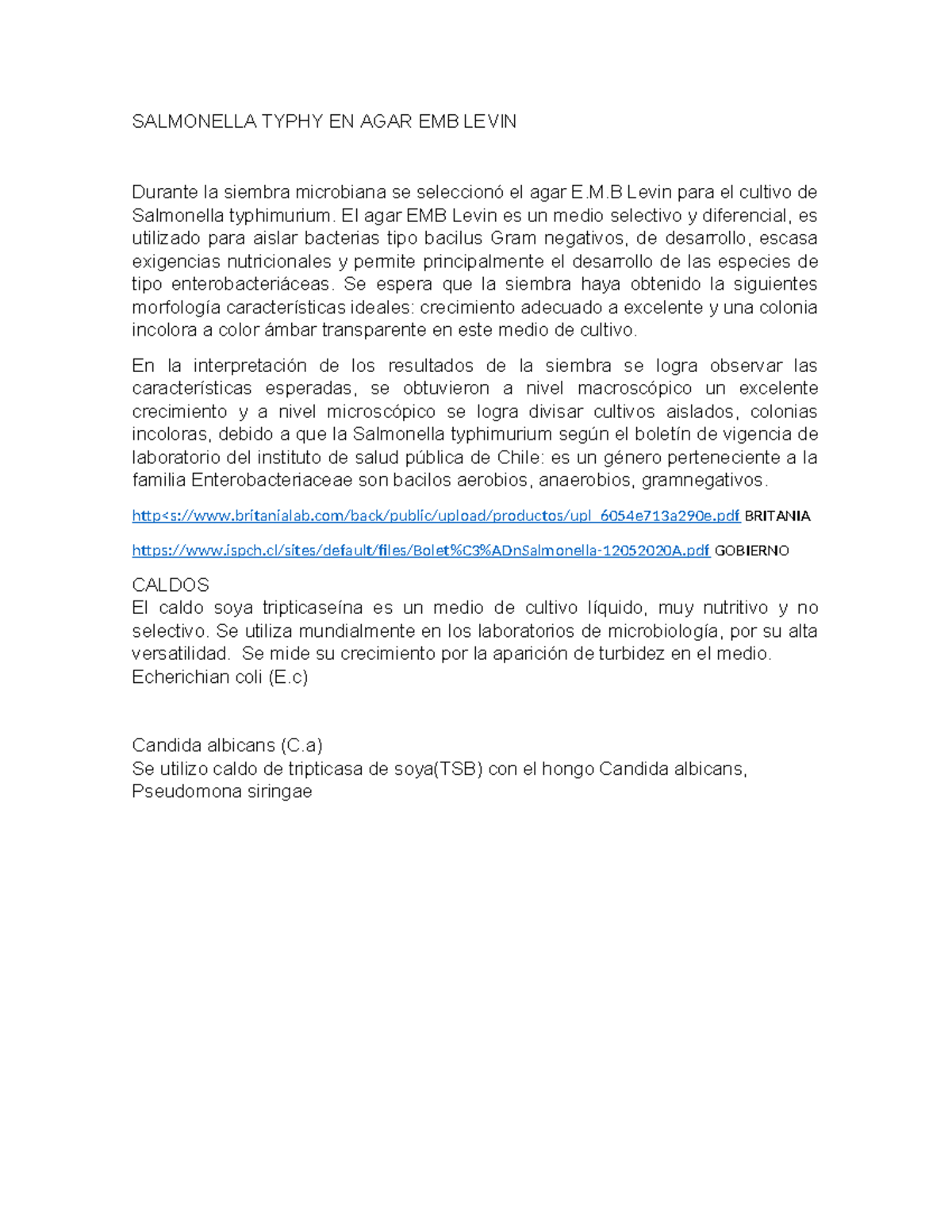 Salmonella Typhy EN AGAR EMB Levin - SALMONELLA TYPHY EN AGAR EMB LEVIN ...