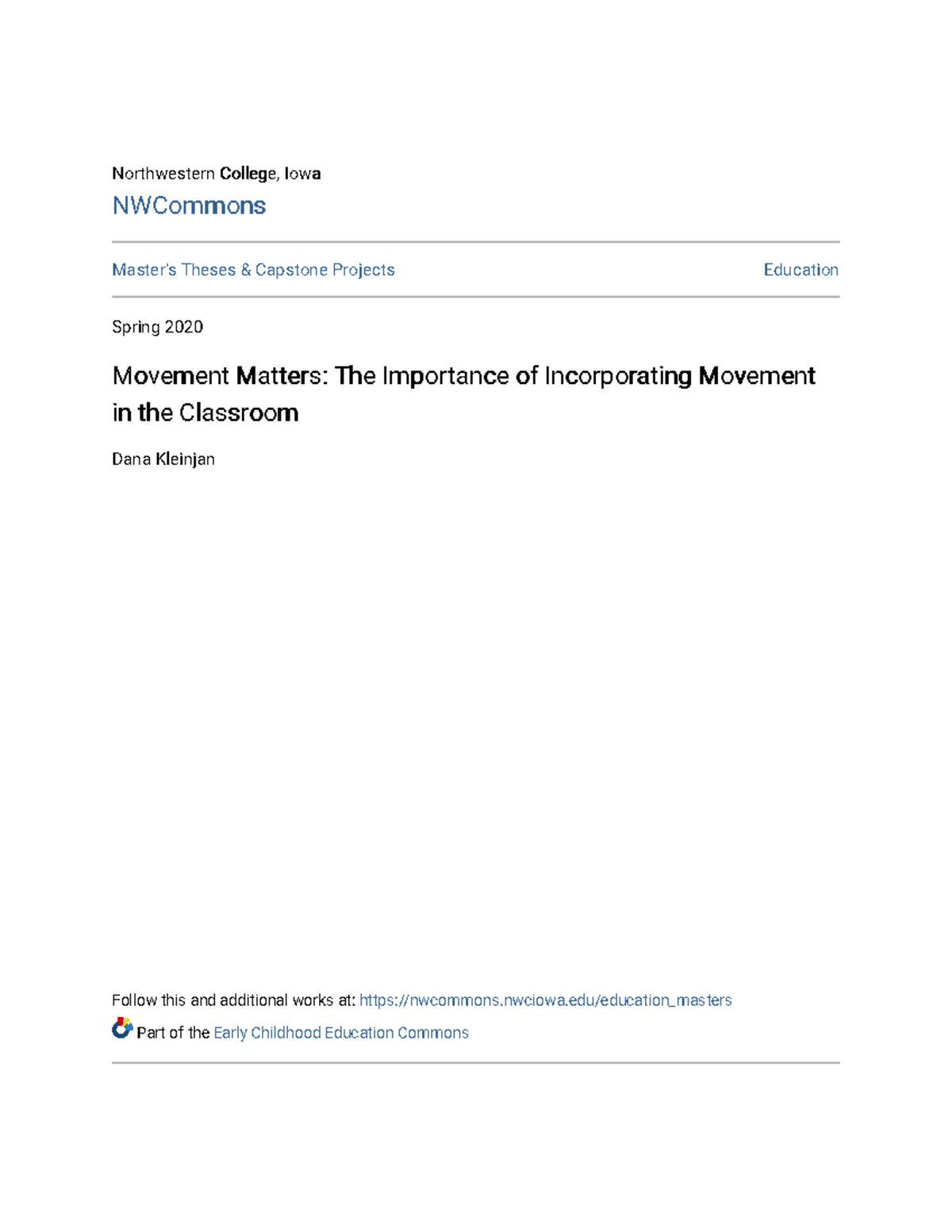 Movement Matters The Importance of Incorporating Movement in the ...