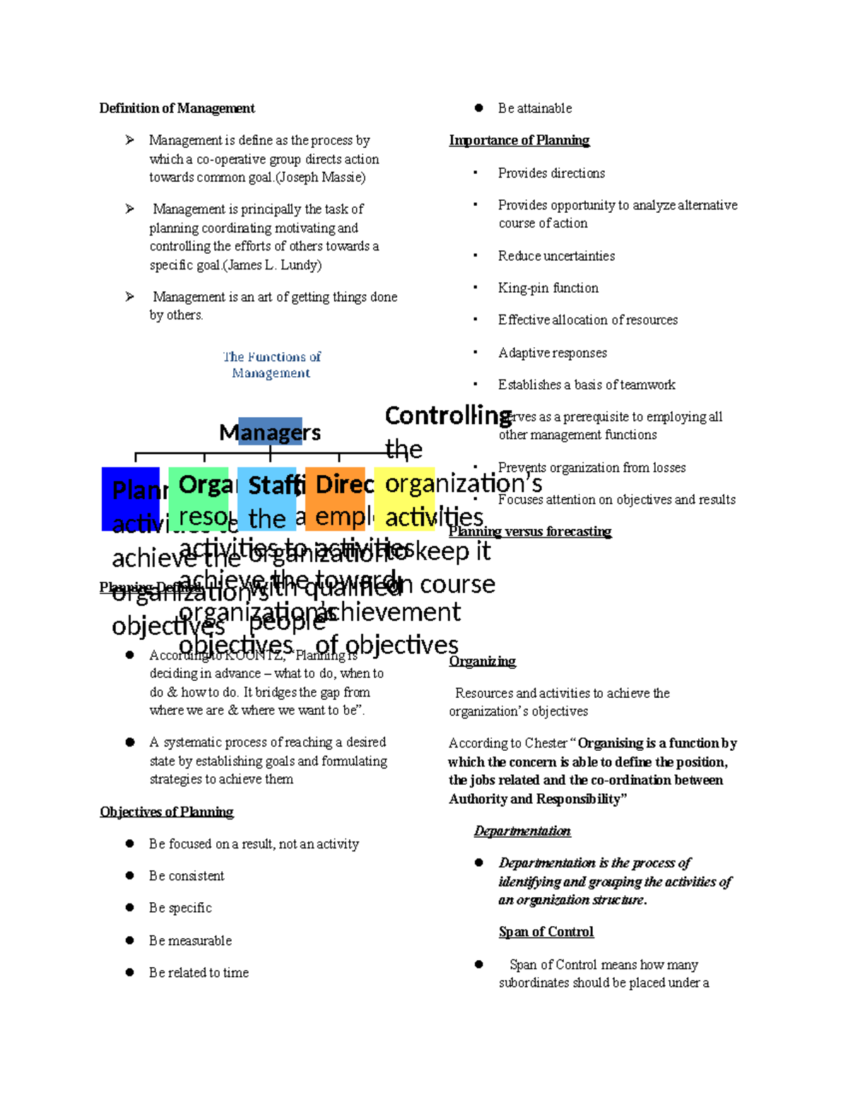 Mgmt tools - Definition of Management Management is define as the ...