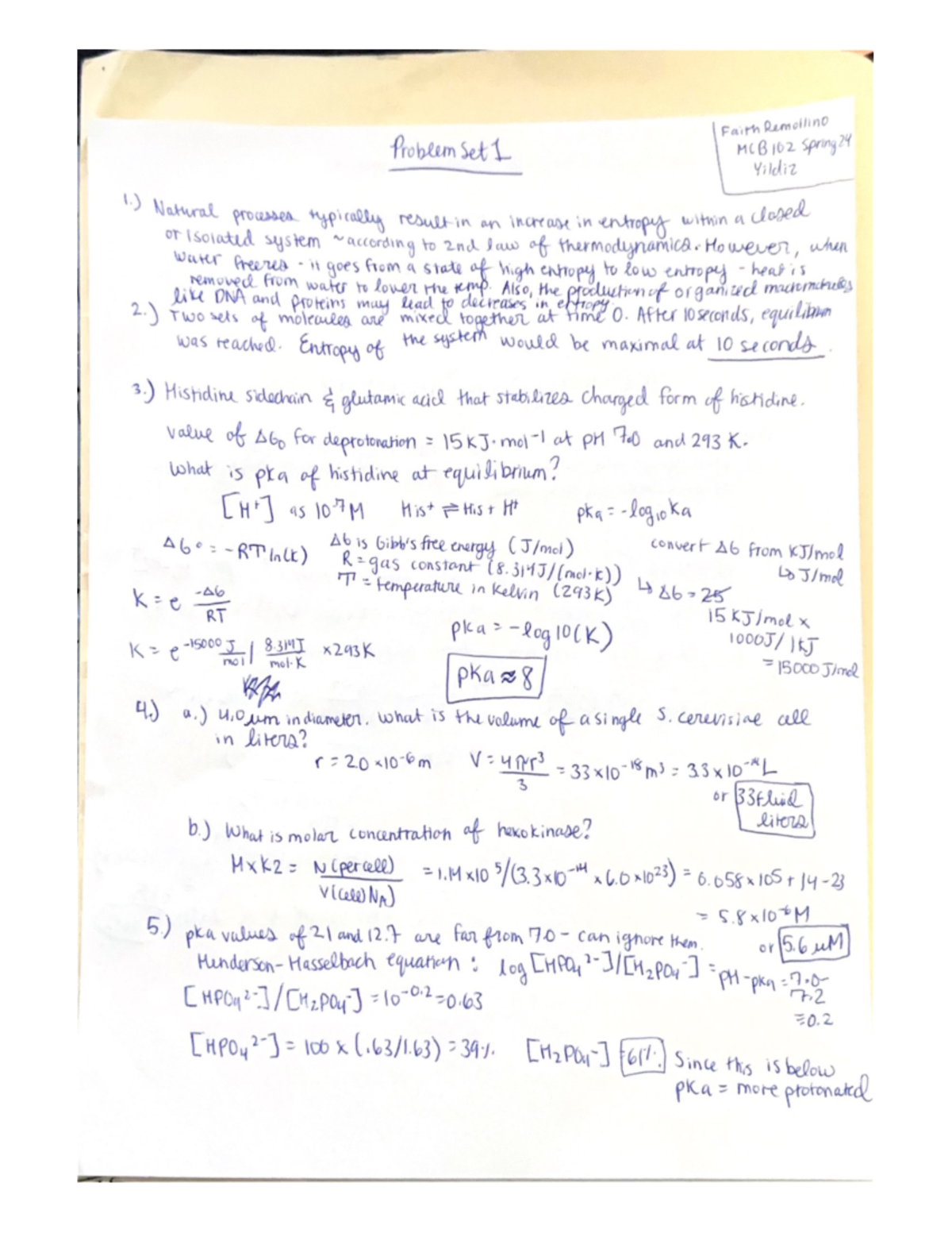Problem Set 1 - MCB 102 - Studocu