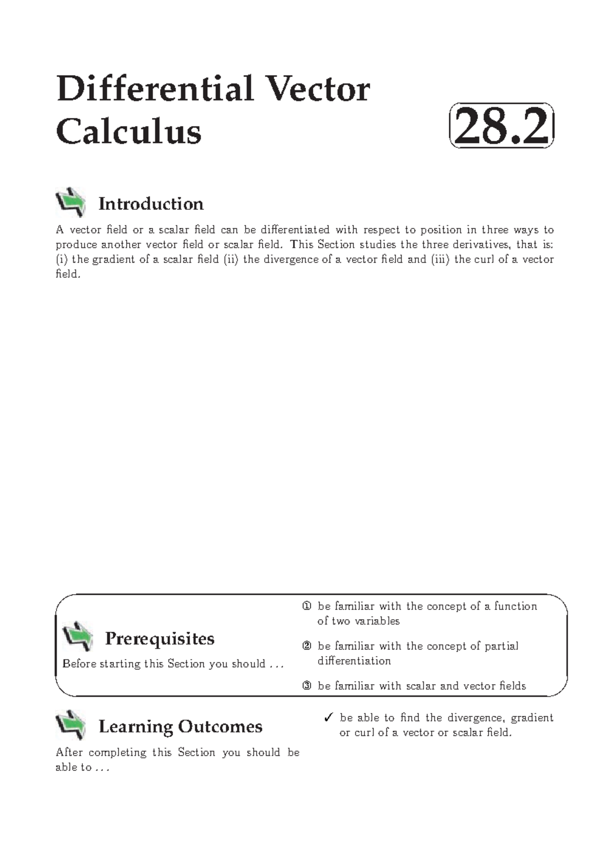 28 2 diff vec calc - Worksheets - Differential Vector Calculus 28 ...