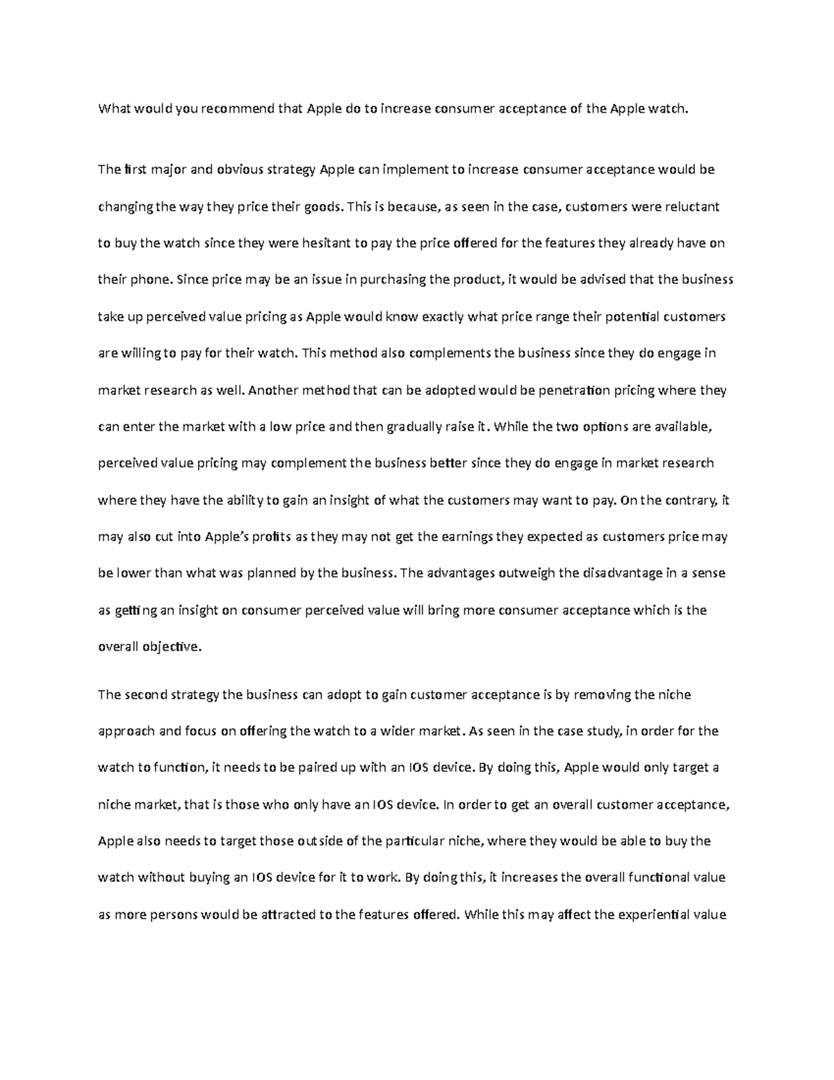 MKTG Apple Case Study What Would You Recommend That Apple Do To