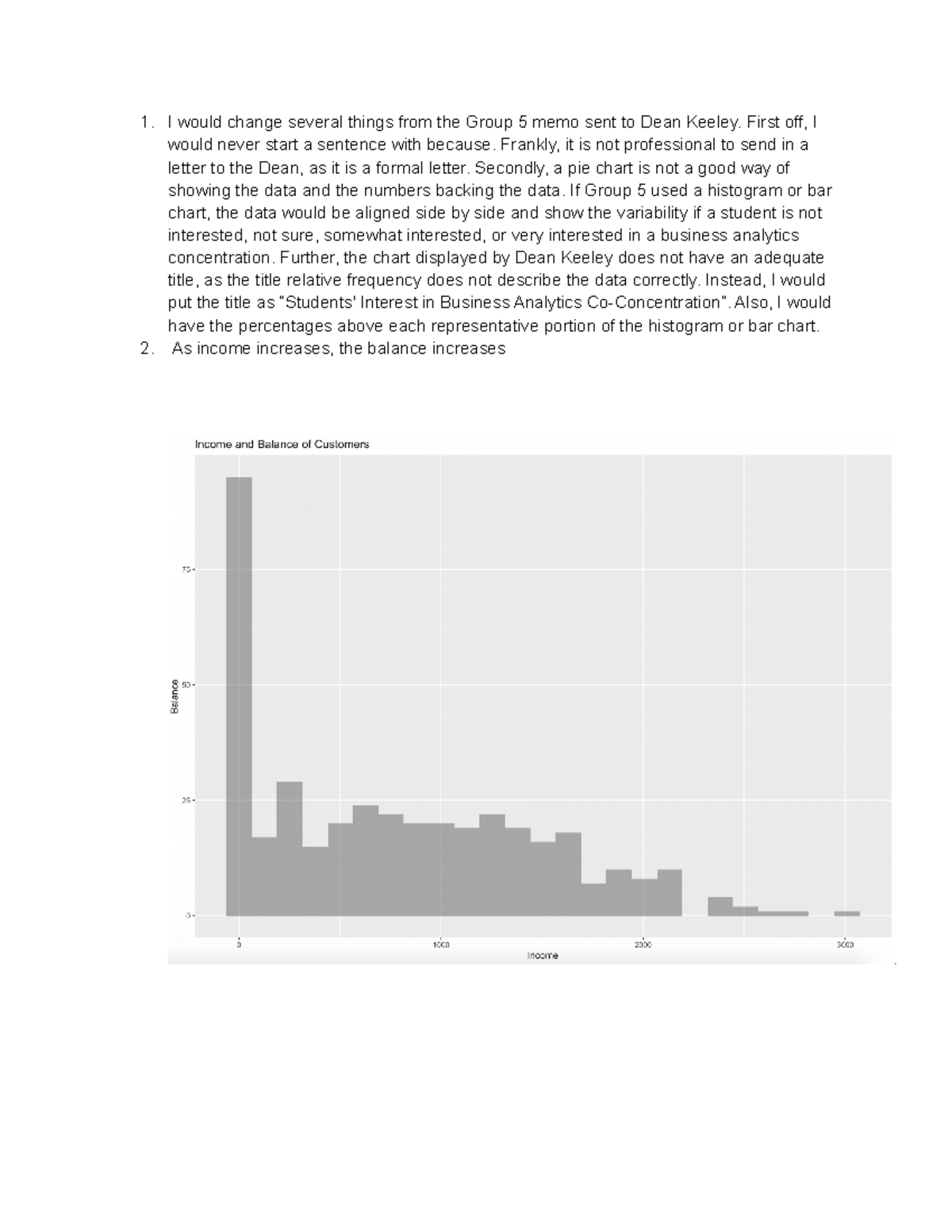 Writing Assignment 3 - I would change several things from the Group 5 ...
