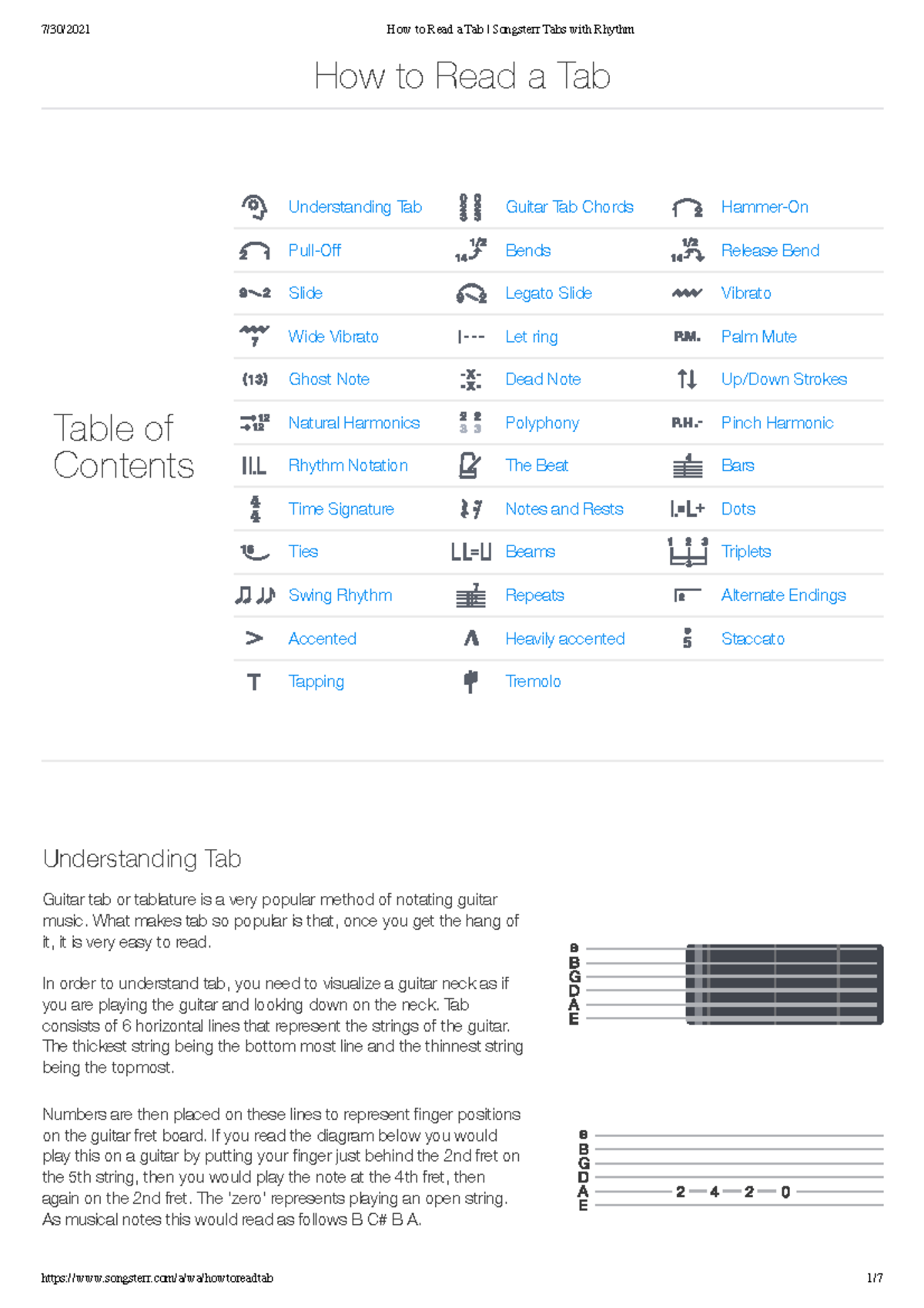 Howtoreadtab - Help yous - How to Read a Tab Table of Contents ...