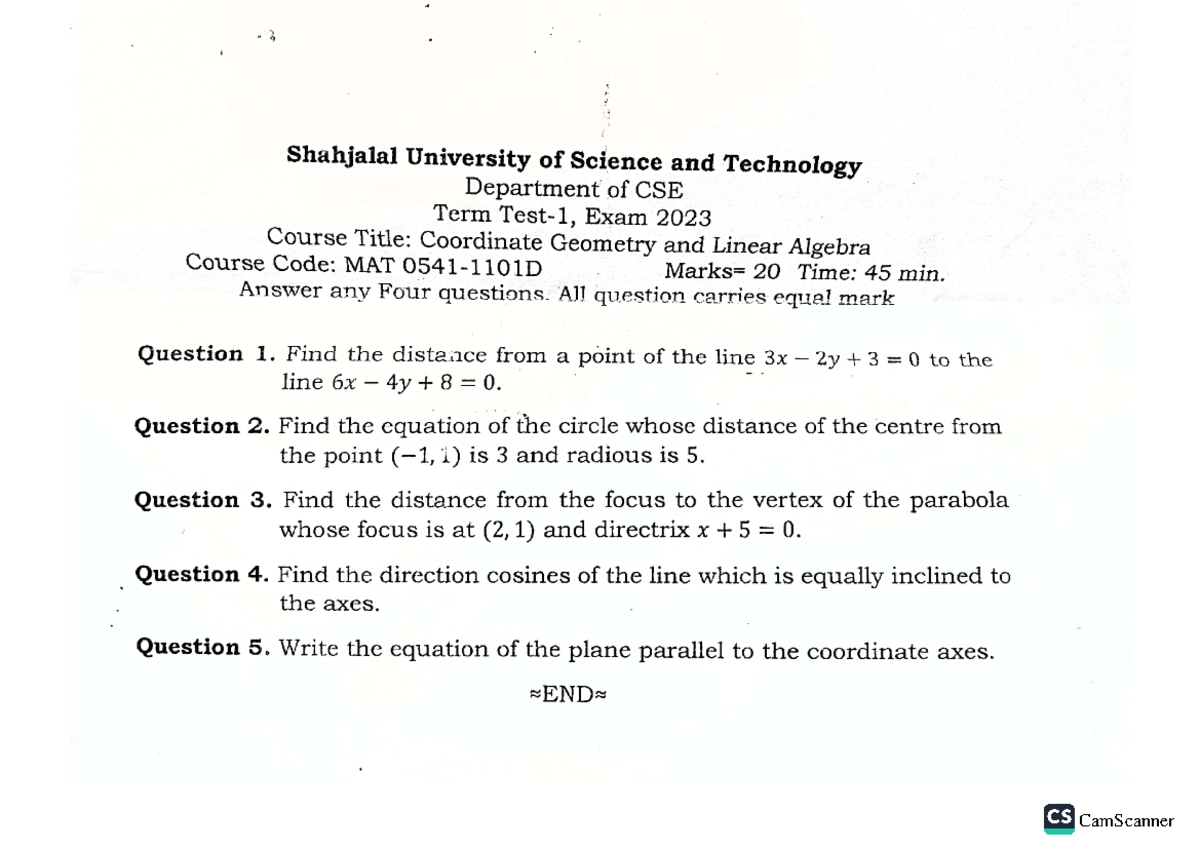 Linear algebra - CamScanner - Studocu