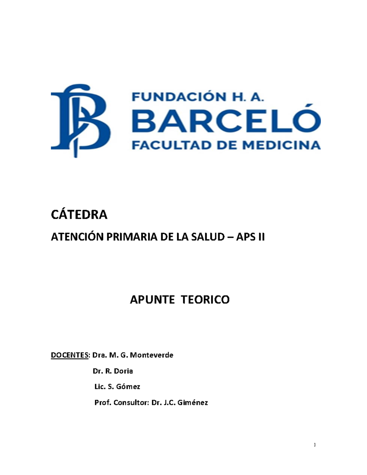 Apunte Teorico APS II 2022pdf - C¡TEDRA ATENCI”N PRIMARIA DE LA SALUD – APS II APUNTE TEORICO ...