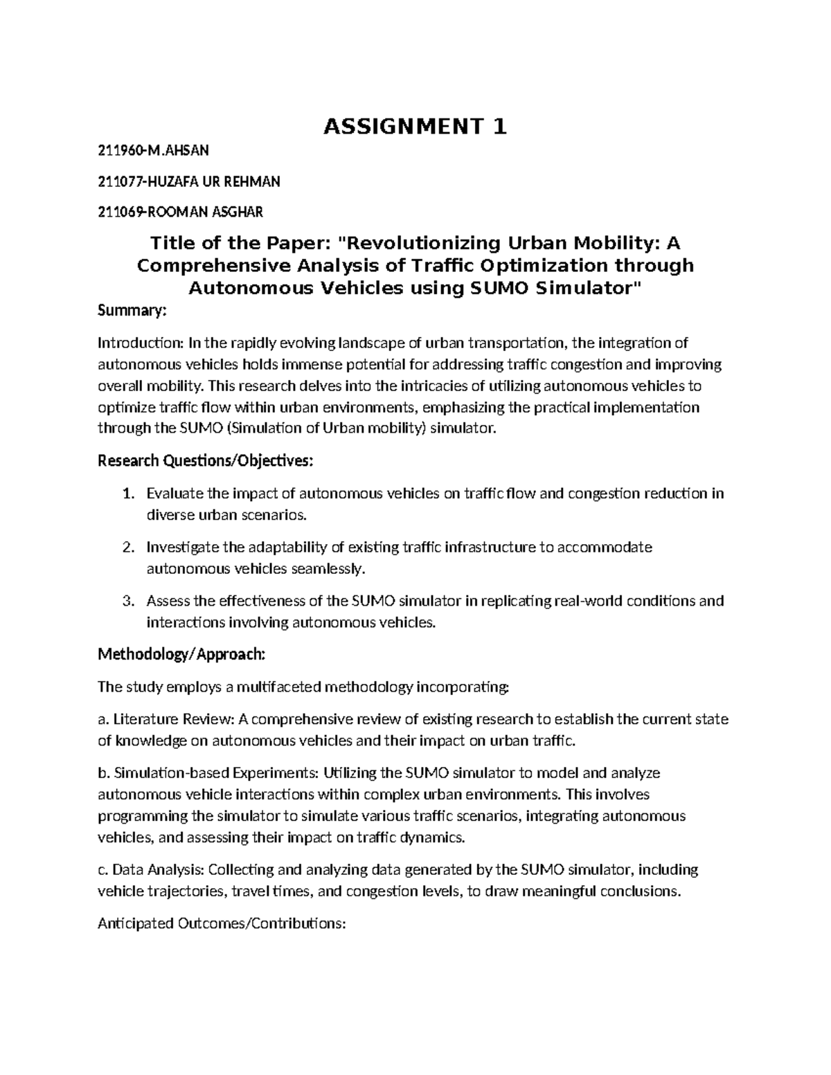 AI- Assignment 1 - ASSIGNMENT 1 211960-M 211077-HUZAFA UR REHMAN 211069 ...