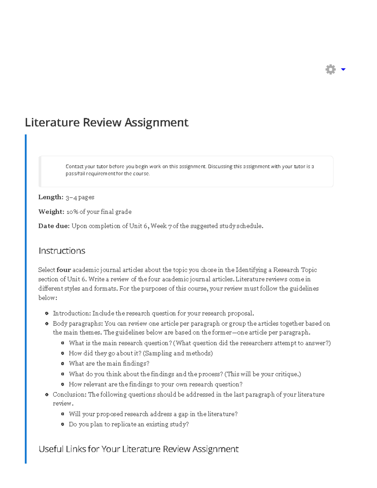 Assignment 1 literature rubric - PHA199 - Studocu
