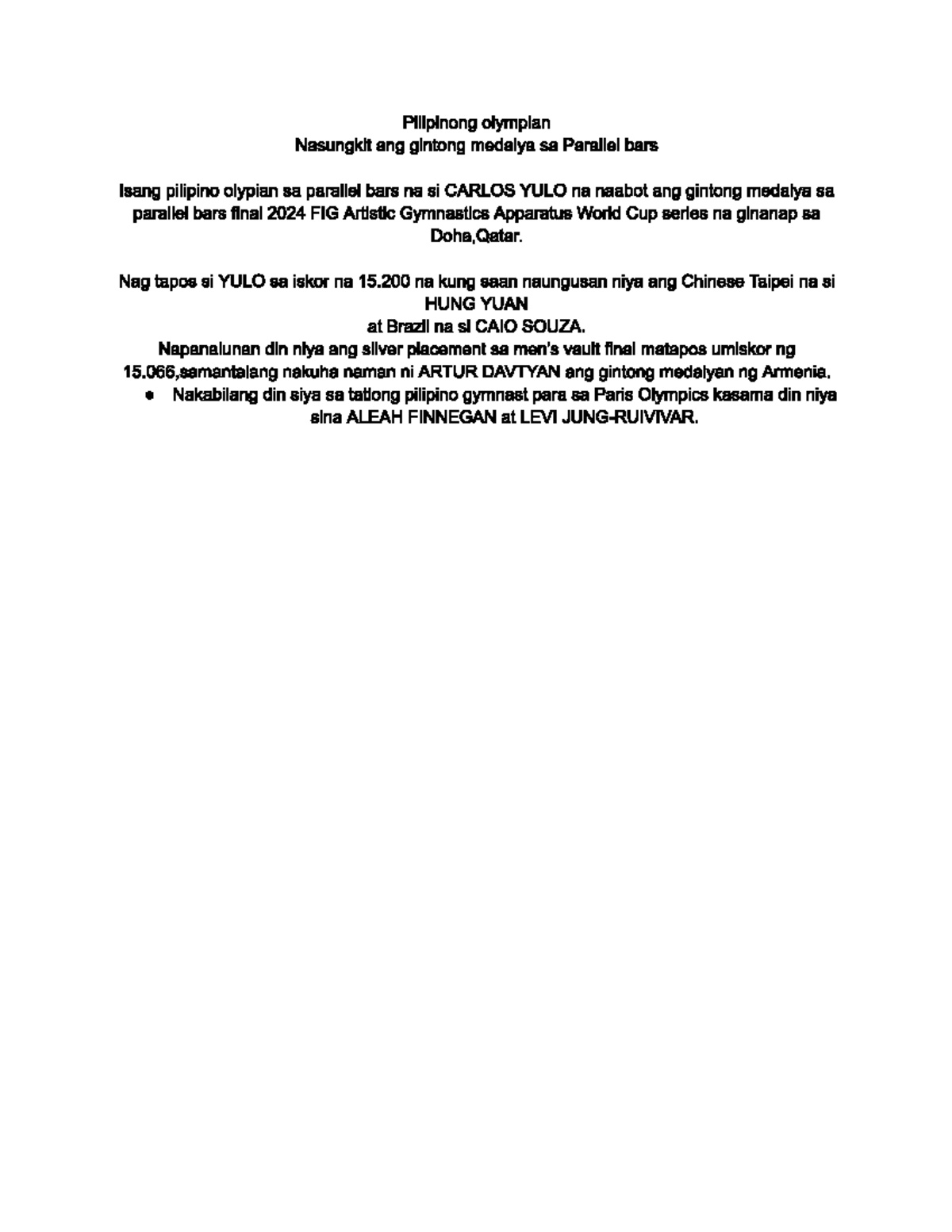 MAPEH Journal Assignment - Leadership and Management in Different Arts ...