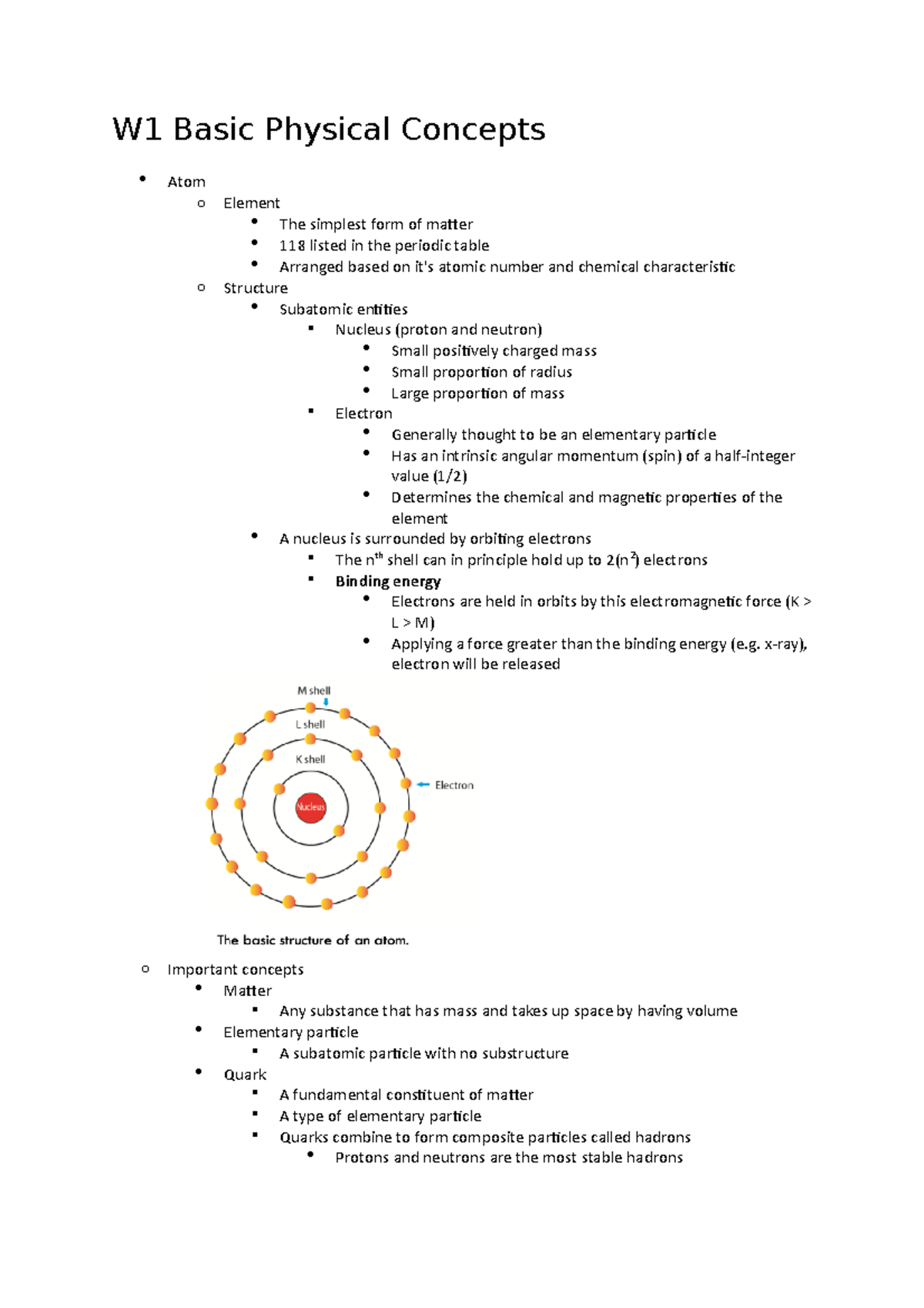W1 Basic Physical Concepts - x-ray), electron will be released o ...
