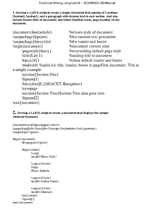 Technical writing with latex - BCSL456D - VTU - Studocu