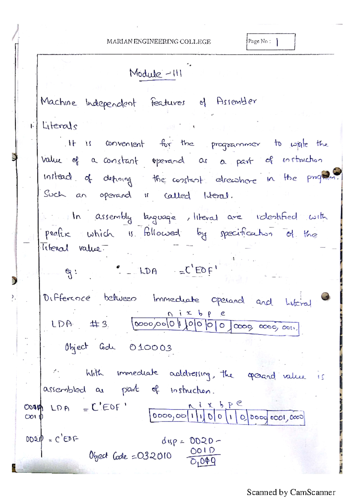 Module-3 SS - System software - Scanned by CamScanner Scanned by CamScanner Symbol Defining ...