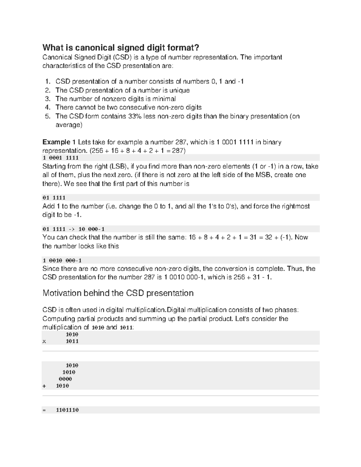 Canonical signed digit format - What is canonical signed digit format? Canonical Signed Digit ...
