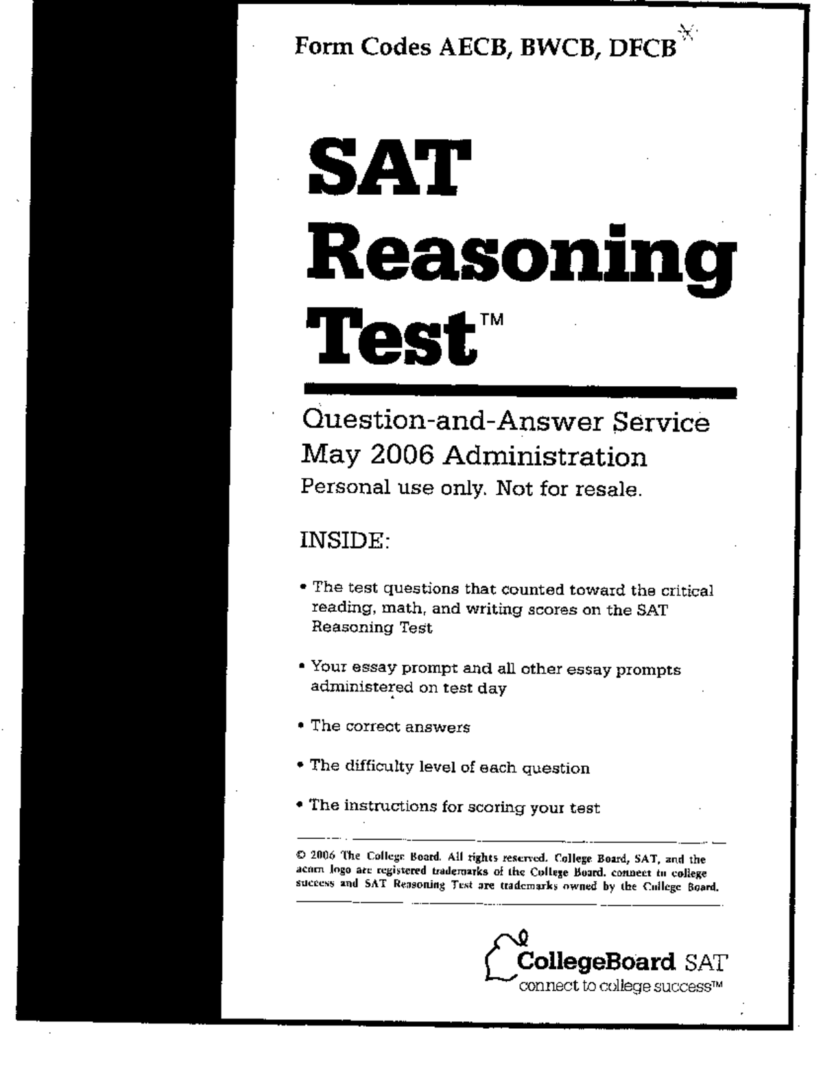 Sat past paper 1 - Exam Prep - Studocu