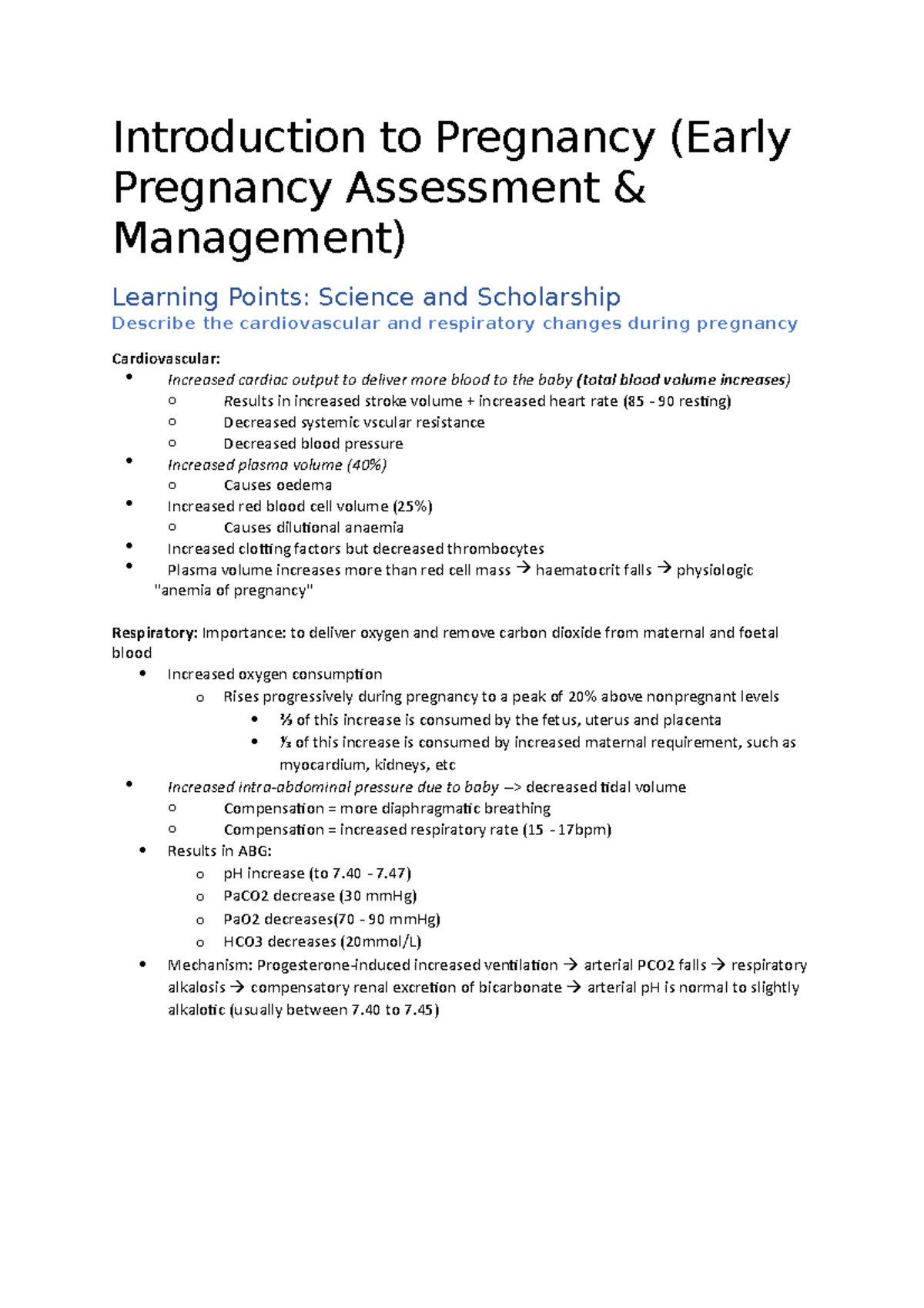 Wk2 - Introduction to Pregnancy Notes and Menstruation - Introduction ...