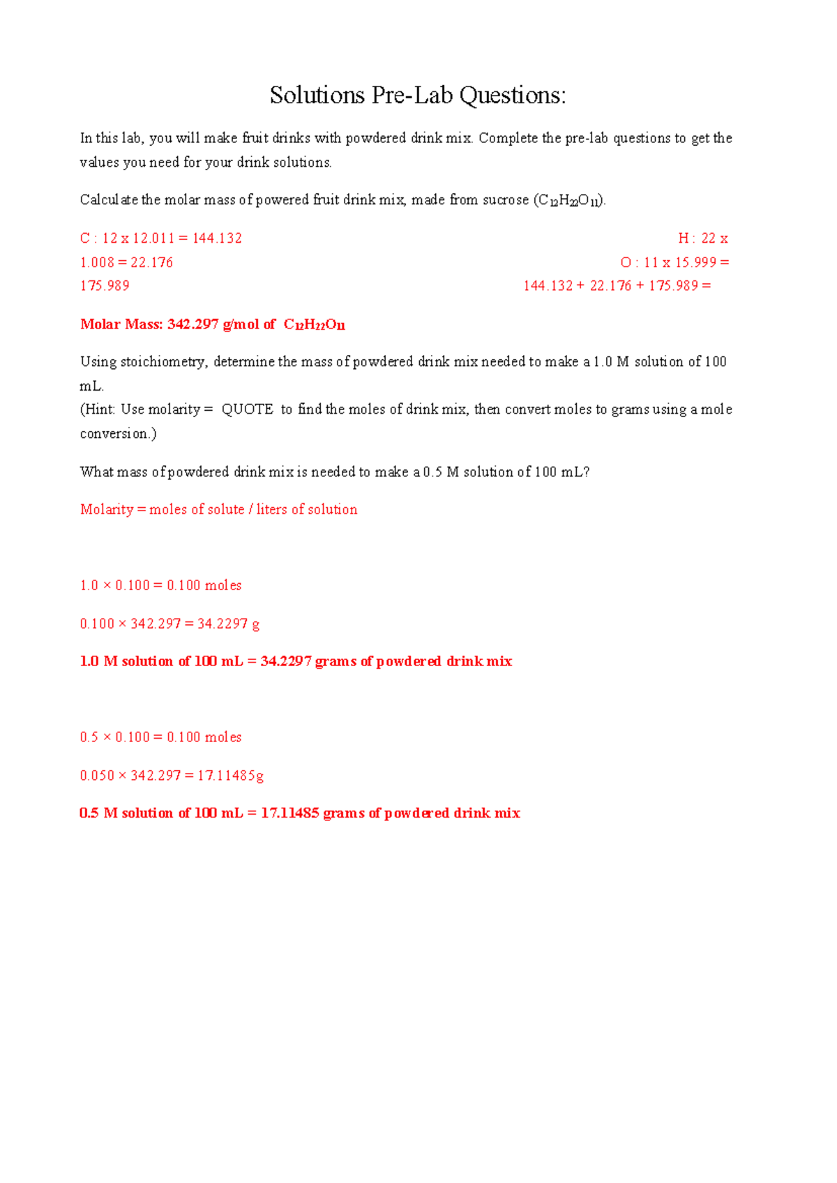 8.03 Solutions Lab Activity Pre-Lab Questions - Solutions Pre-Lab Questions: In this lab, you ...