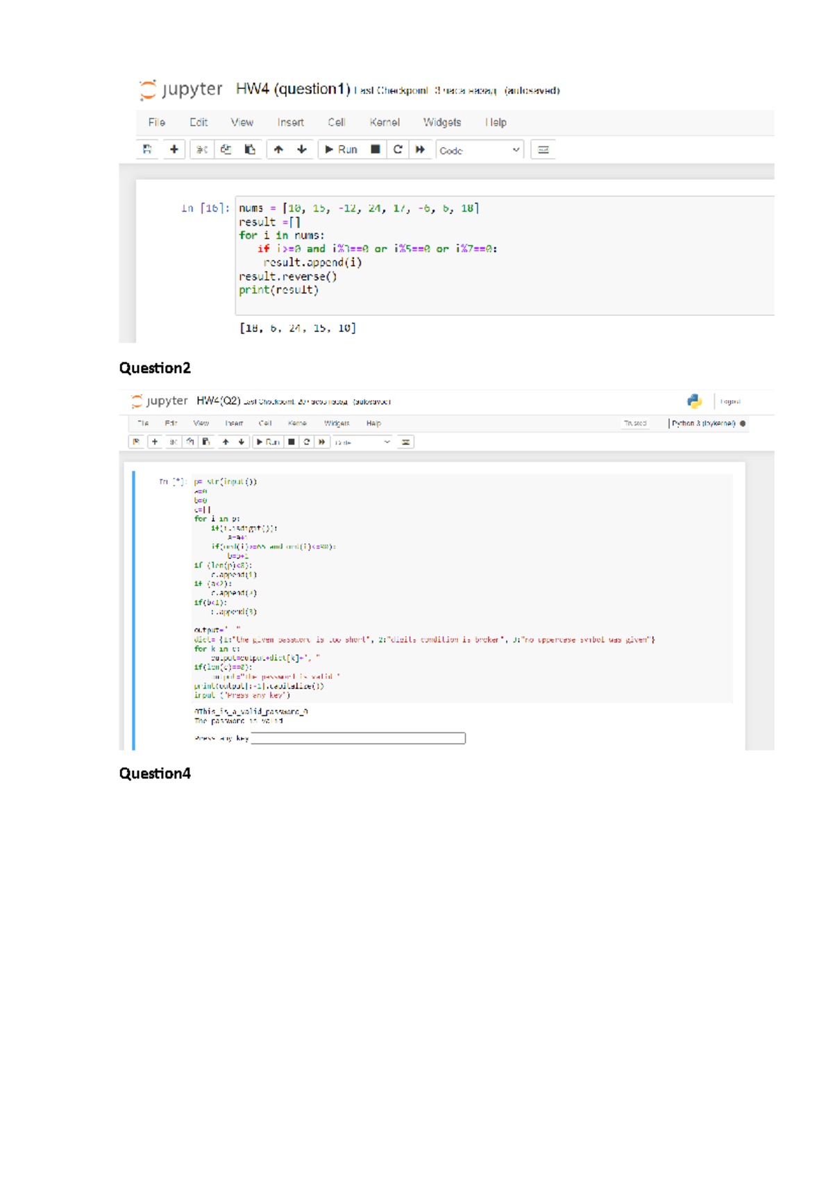 HW4 - HW4 answer - Programming Fundamentals - Question Question ...