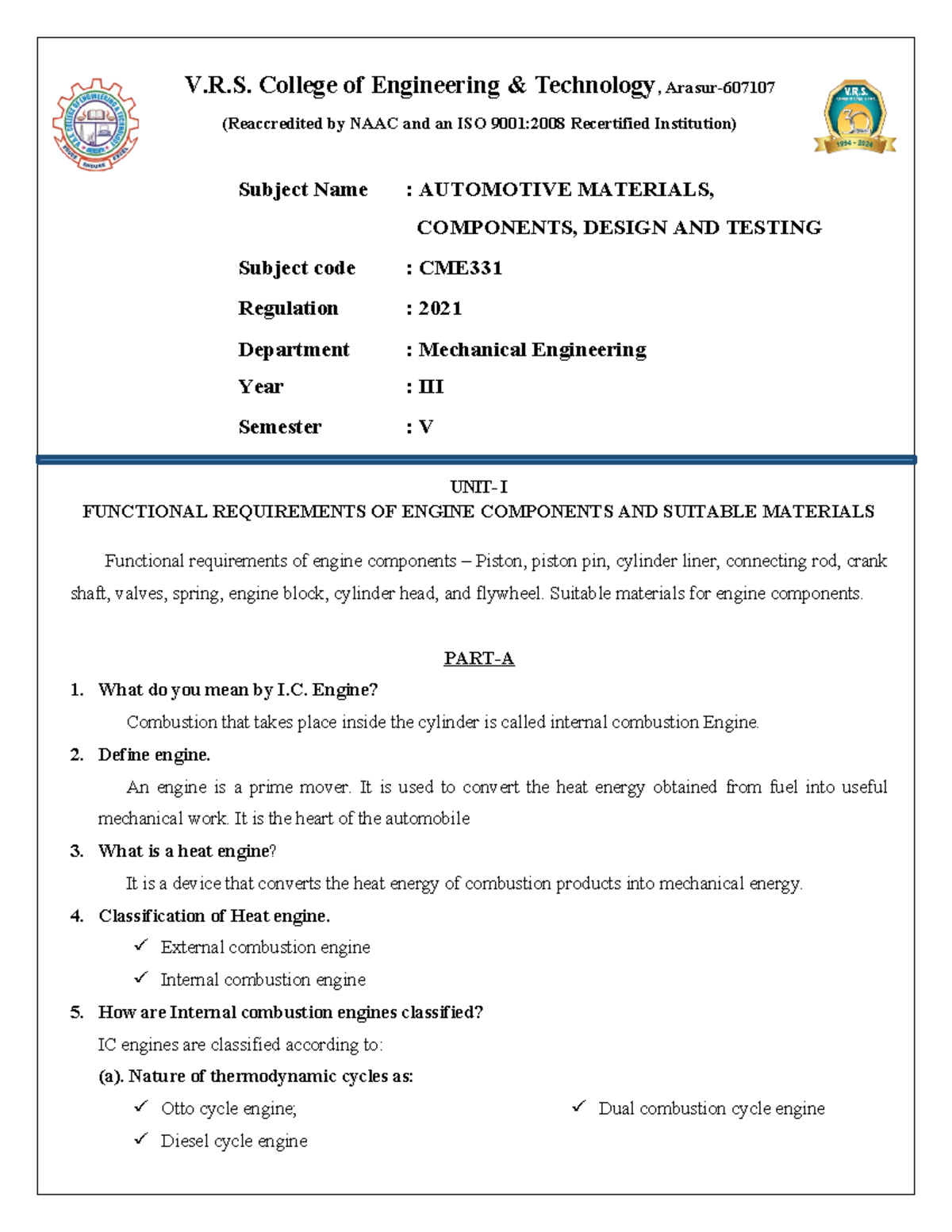 Unit 1 AMCD&T - it is a elective paper - V.R. College of Engineering ...