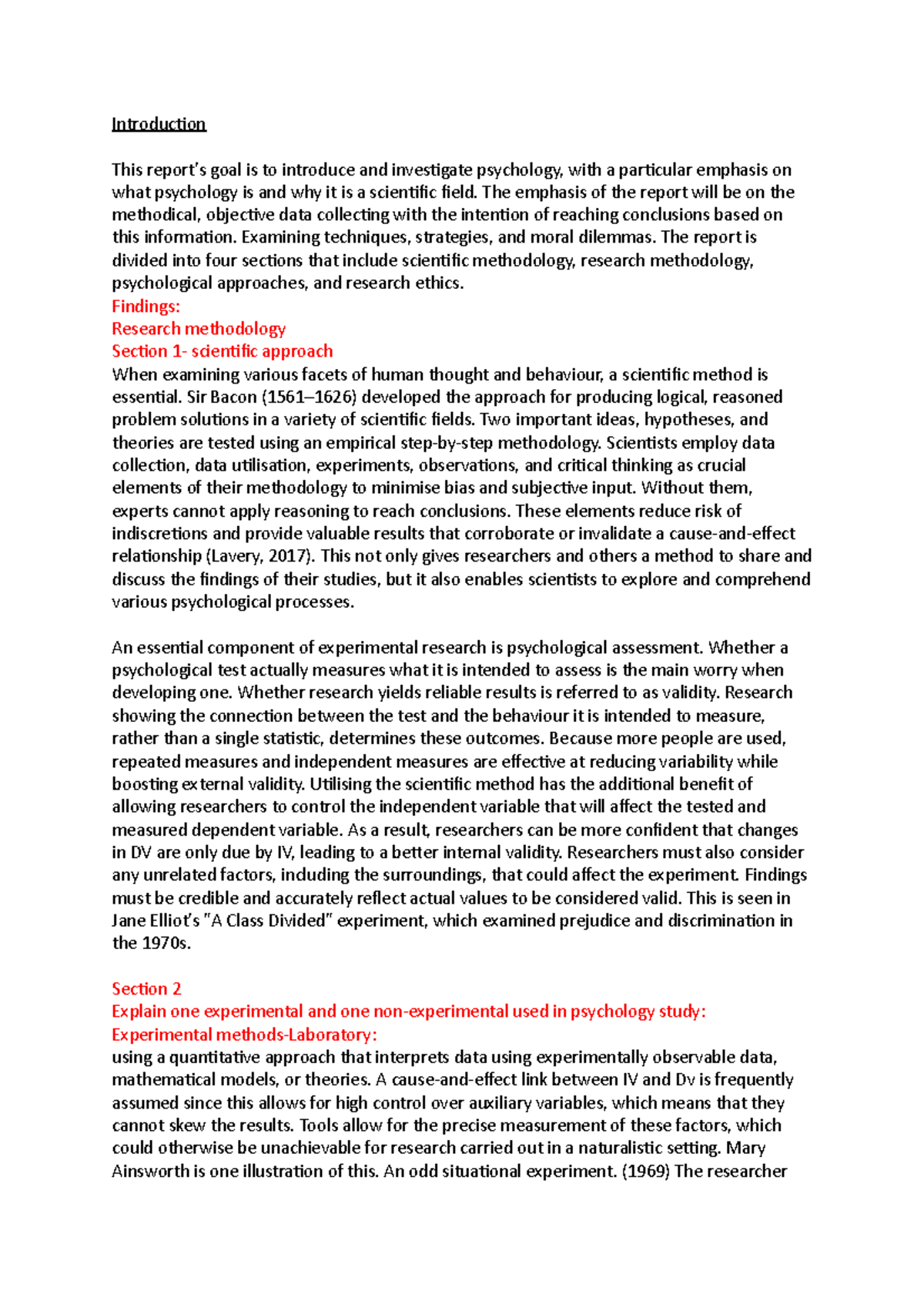 Psychology unit 9 - this unit was graded distinction - Introduction ...