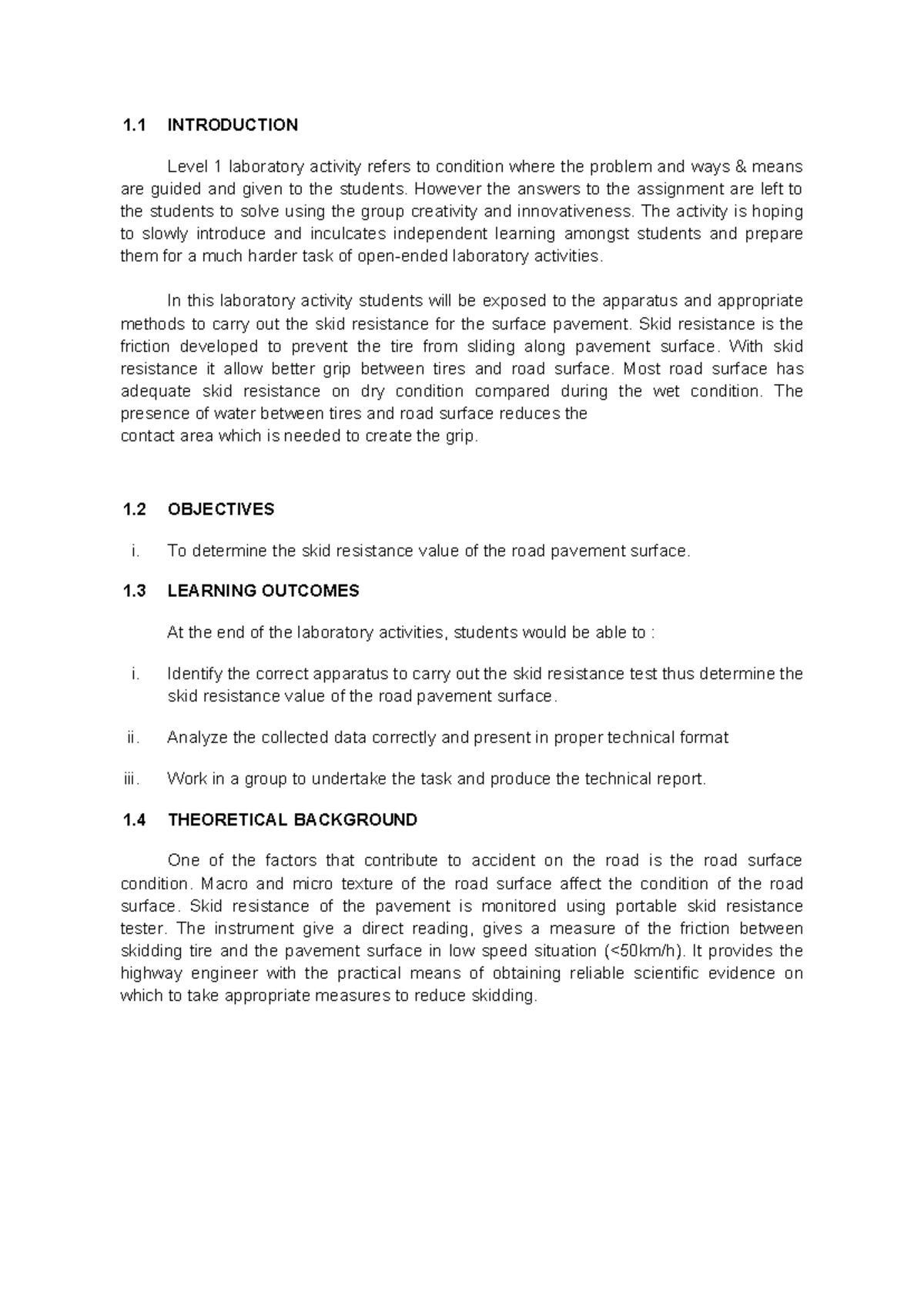 LAB Turbine - 1 INTRODUCTION Level 1 laboratory activity refers to ...