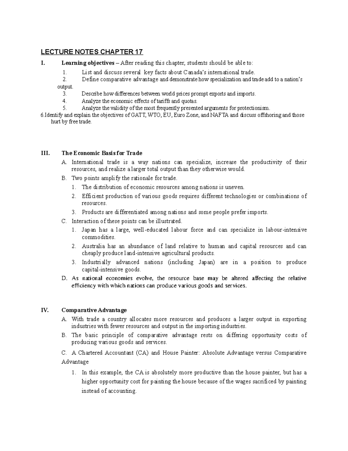 Lecture Notes Macro Chapter 17 - LECTURE NOTES CHAPTER 17 I. Learning ...