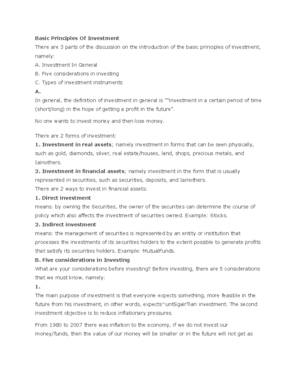 Fundamental Principles of Investment - Basic Principles Of Investment ...