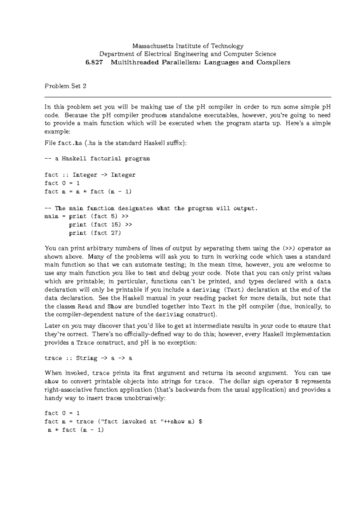A2 Multithreaded Parallelism Languages And Compilers Massachusetts Institute Of Technology