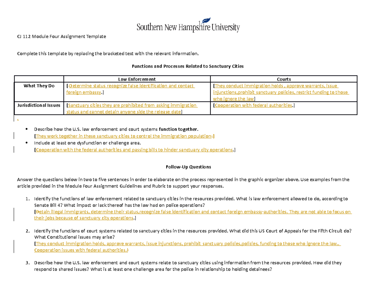 CJ 112 Module Four Assignment Template - CJ 112 Module Four Assignment ...