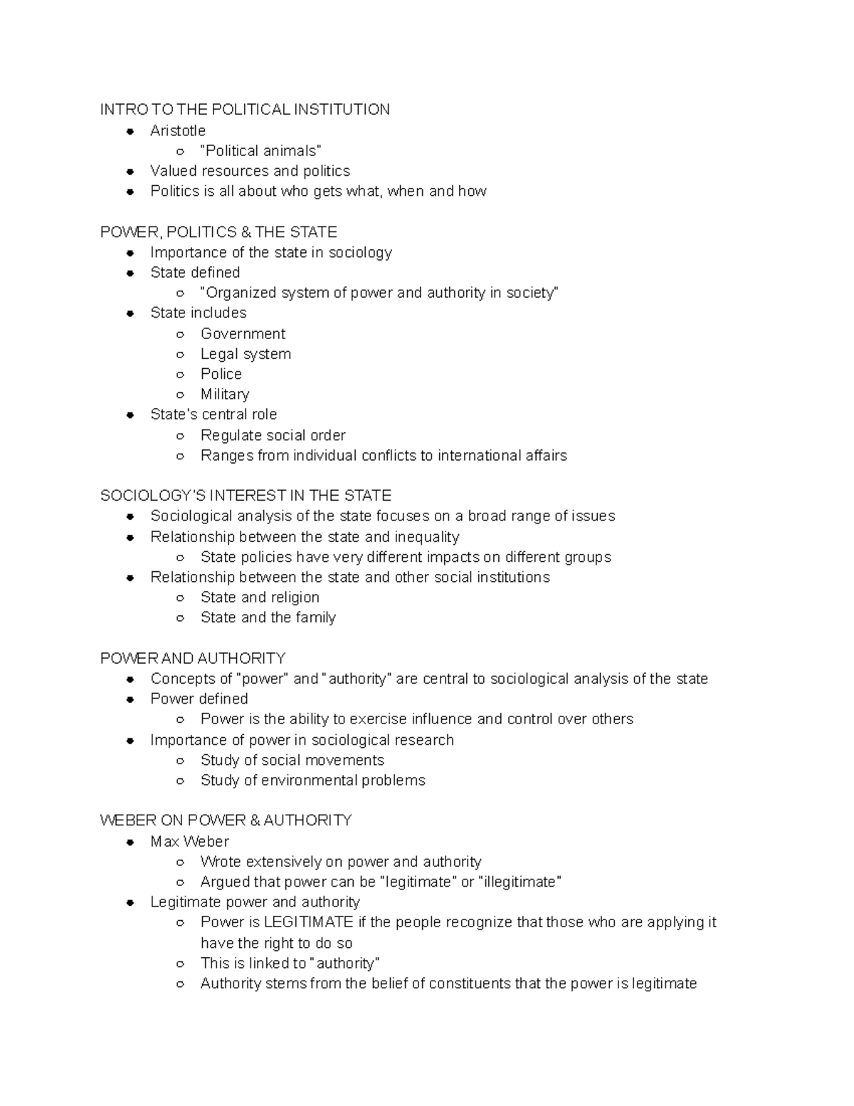 Political Institution - INTRO TO THE POLITICAL INSTITUTION Aristotle ...