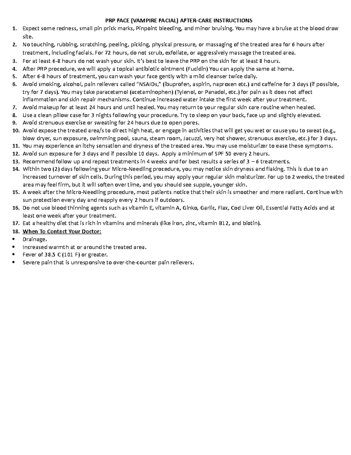 PRP Face - PRP face post care - PRP FACE (VAMPIRE FACIAL) AFTER-CARE ...