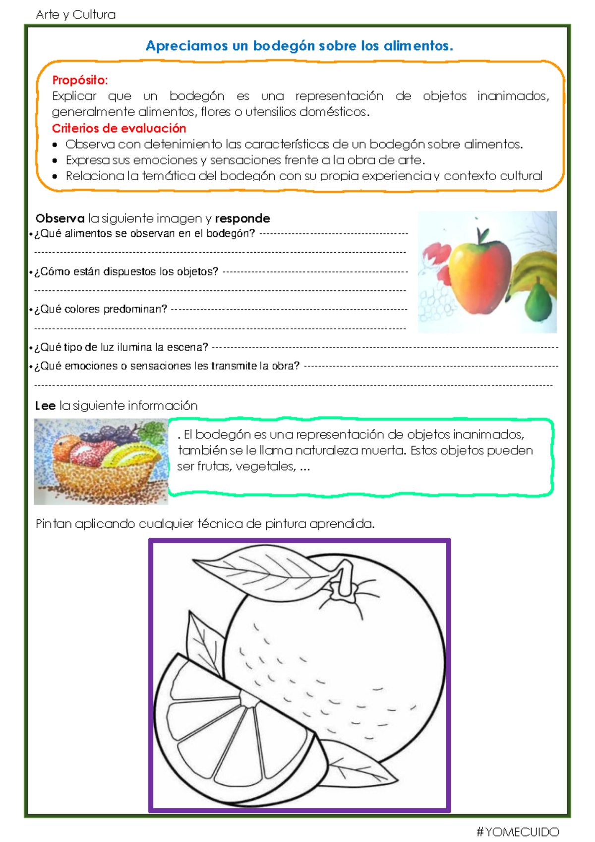 3°F5 ART EXP 3 2024 - SESION DE APRENDIZAJE - Arte y Cultura #YOMECUIDO ...