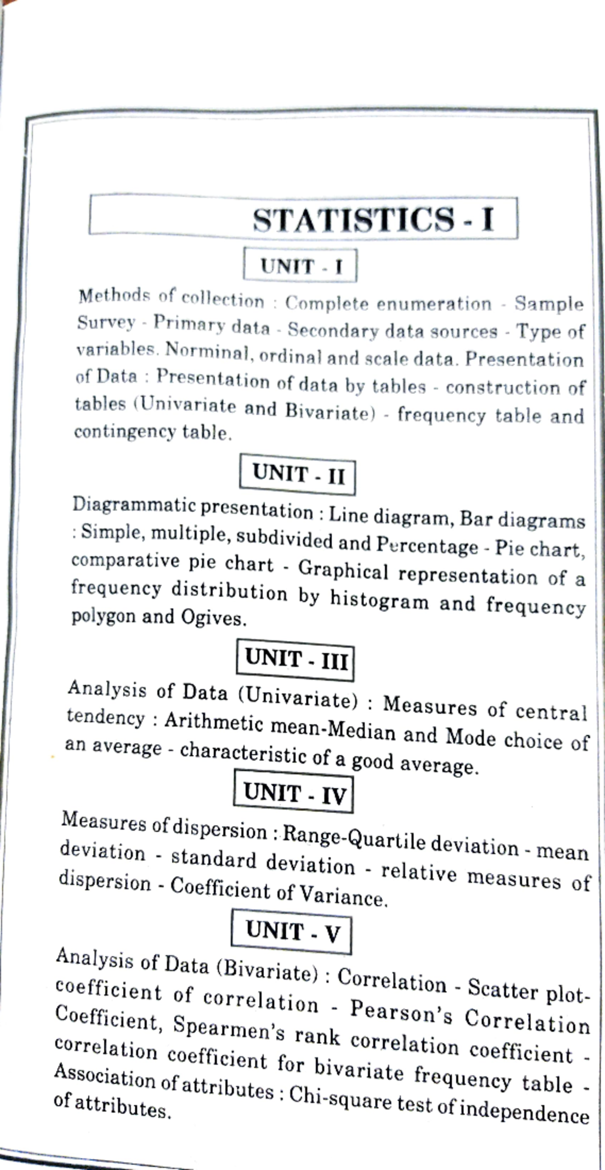 Adobe Scan 30-Nov-2023 (1)-1 - STATISTICS I UNIT I Methods of collection : Complete enumeration ...