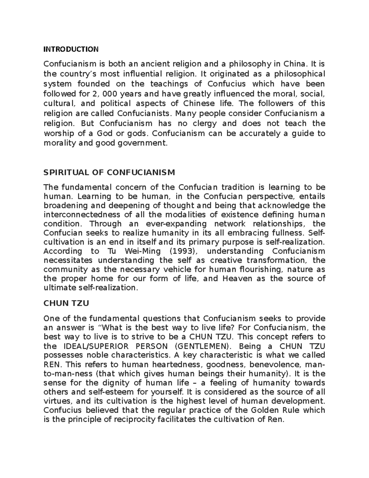 Confucianism - eaweae - INTRODUCTION Confucianism is both an ancient ...