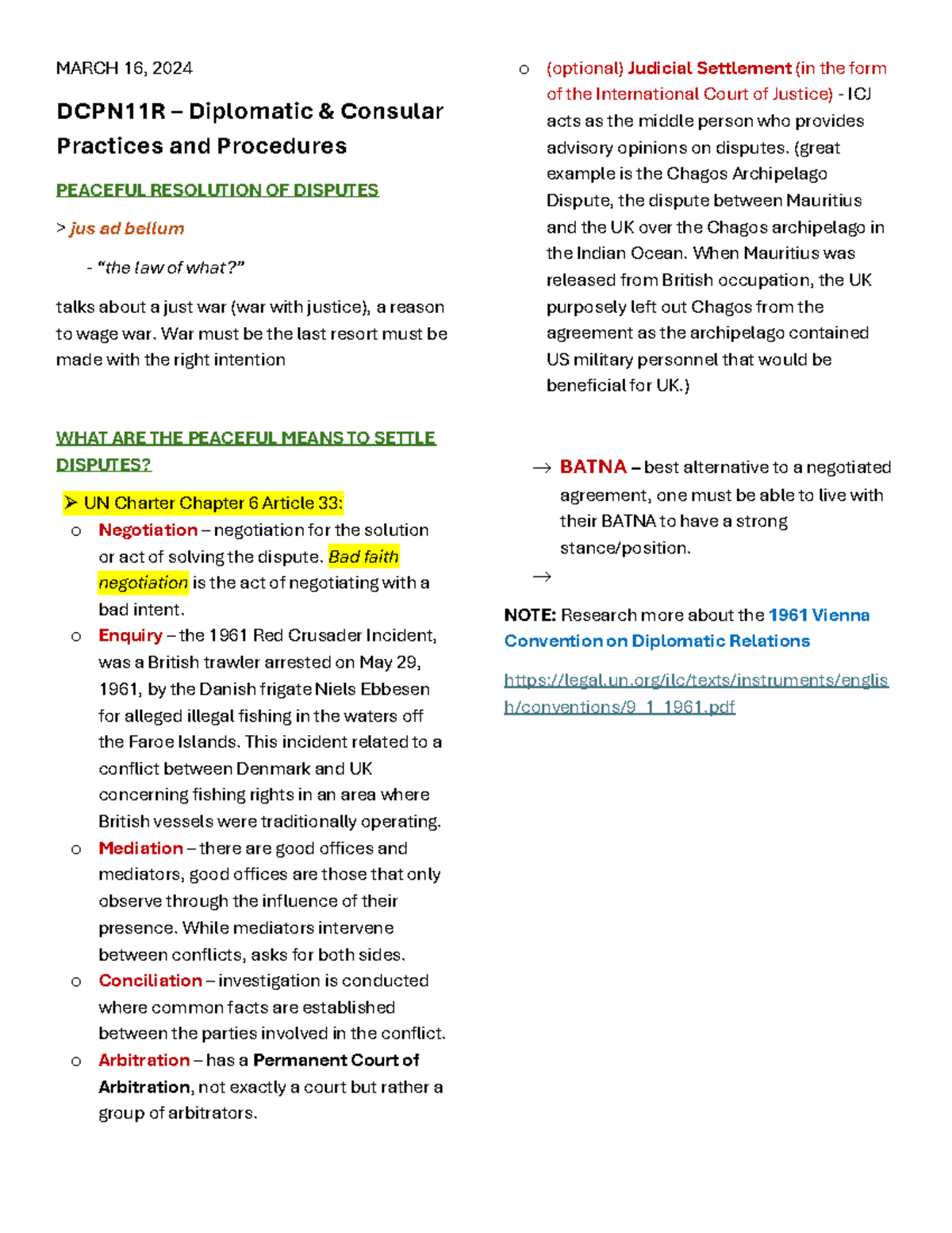 (March 16) DCPN Notes - MARCH 16, 2024 DCPN11R – Diplomatic & Consular ...