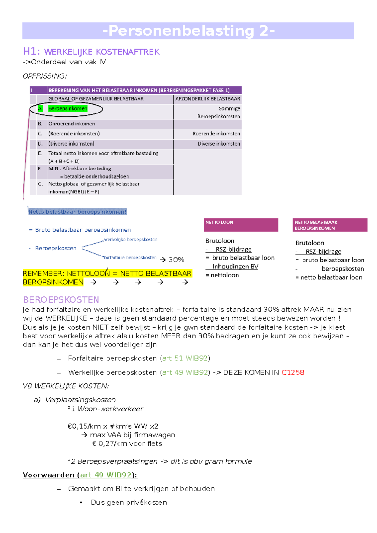 Personenbelasting 2 - .. VOORAL BIJ ZELFSTANDIGEN – Niet OF maar ...