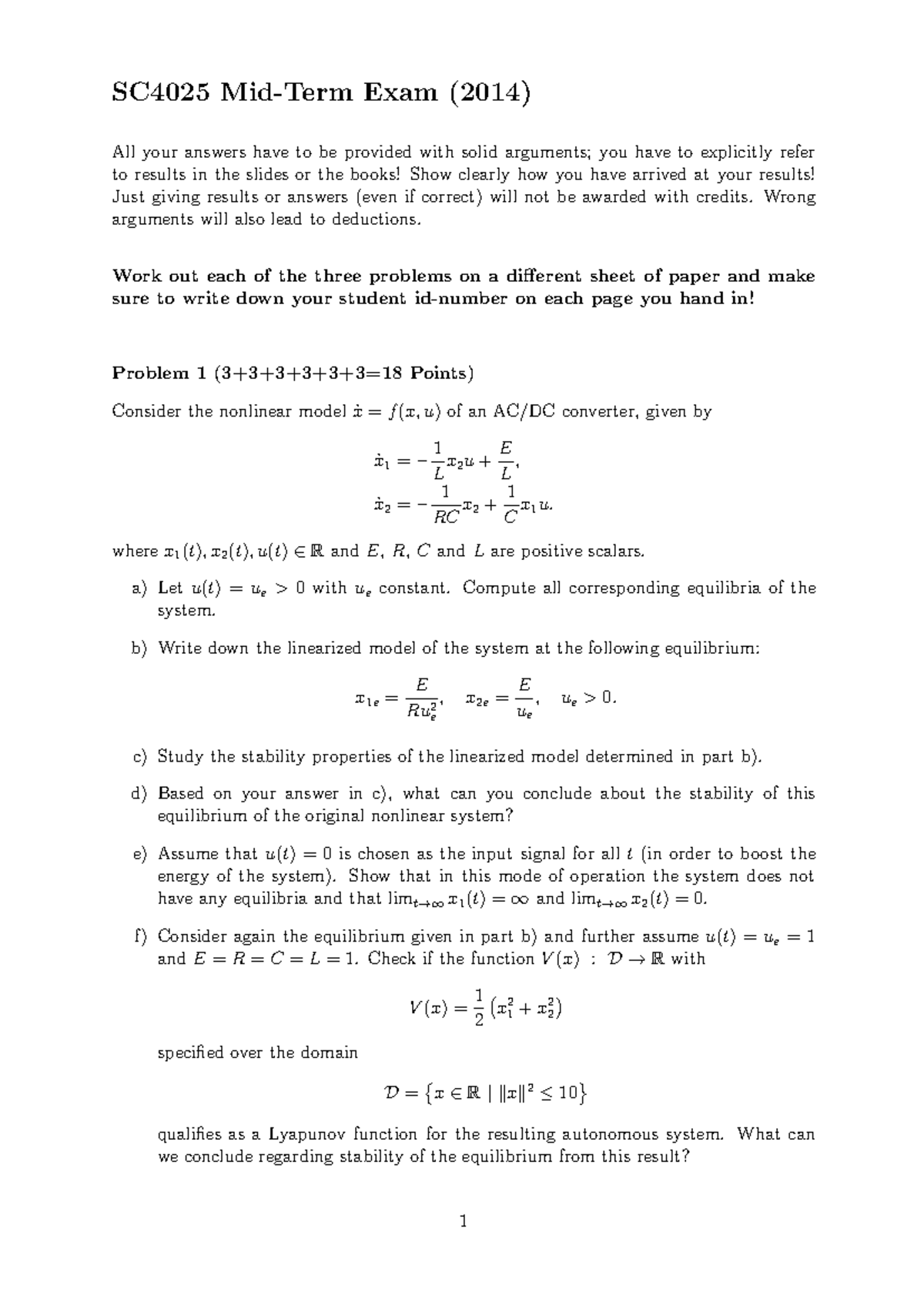 Test / practice exam Control Theory October 2014, questions and answers ...