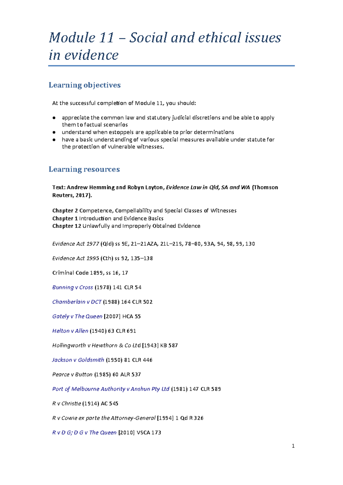 Module 11 - Social and ethical issues in evidence - Module 11 – Social ...