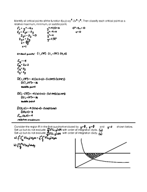 Multivariate Calculus EXAM2 - Consider the function f (x, y) = x 3 2 xy ...