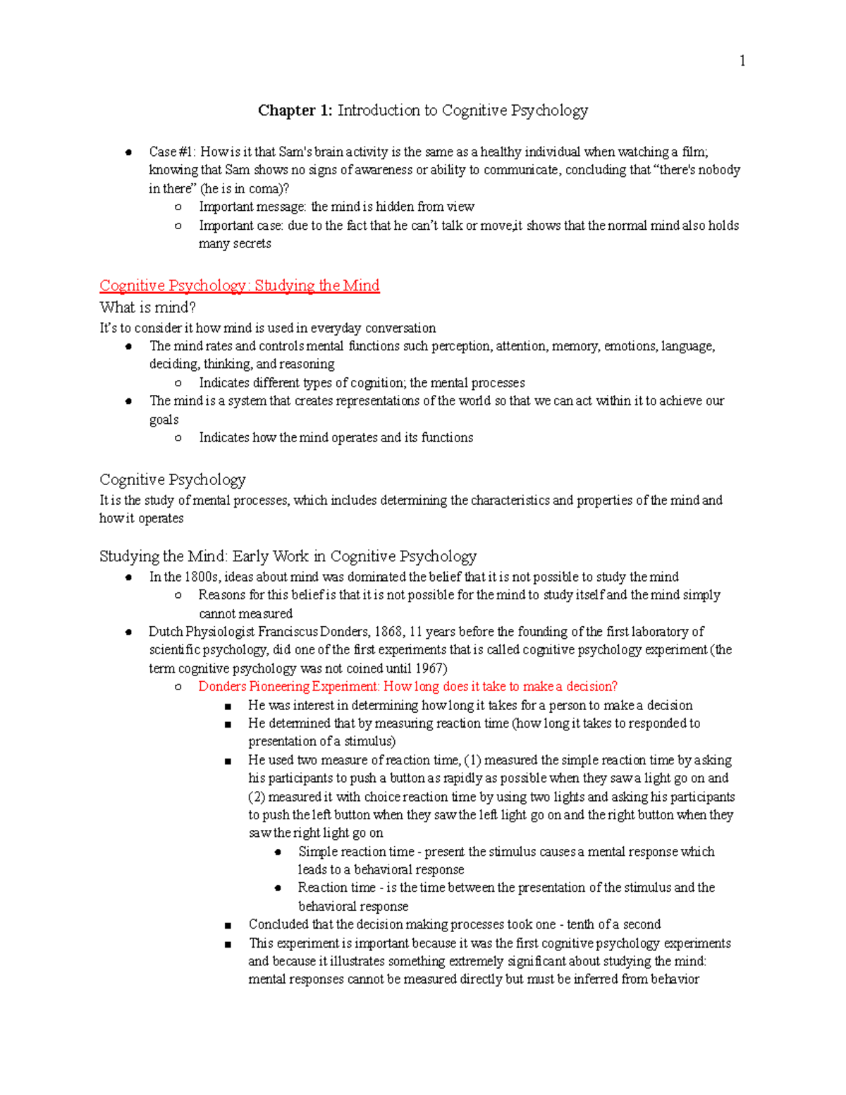 Chp 1 - 4 Reading Notes for Cognitive Psychology Connecting Mind ...
