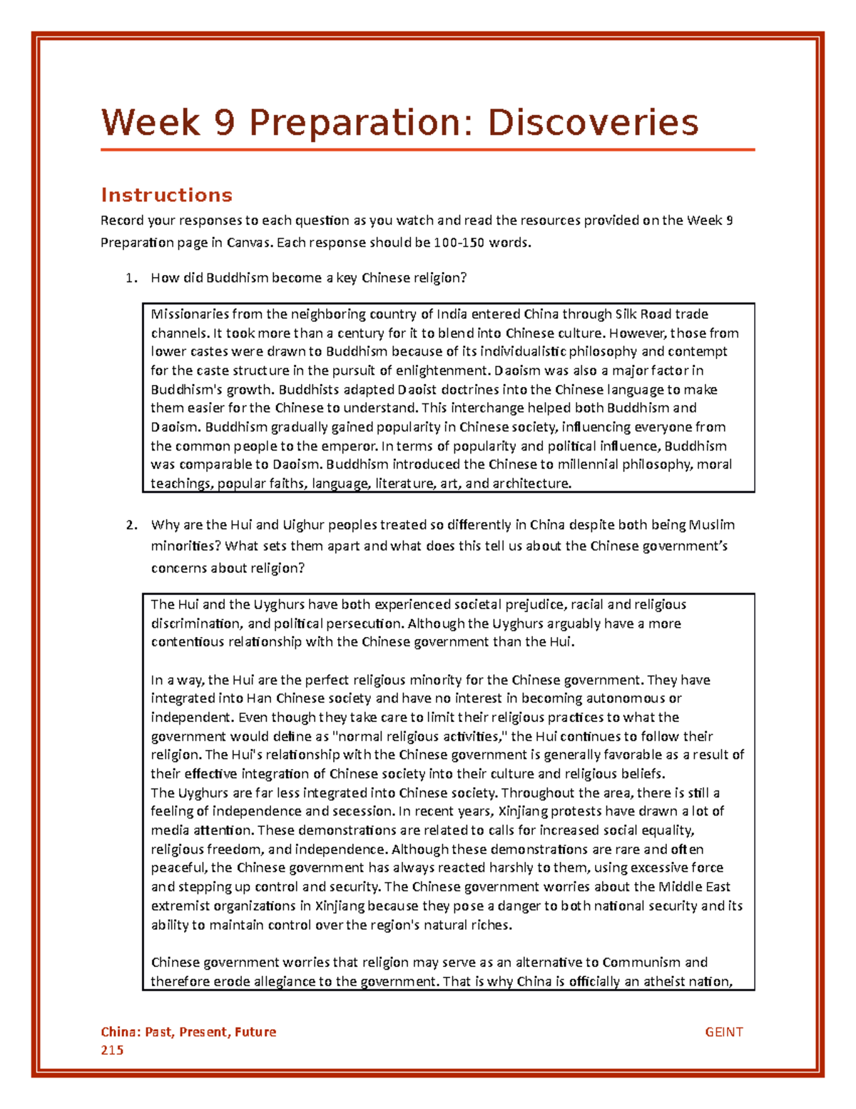 W09Preparation - Week 9 Preparation: Discoveries Instructions Record ...