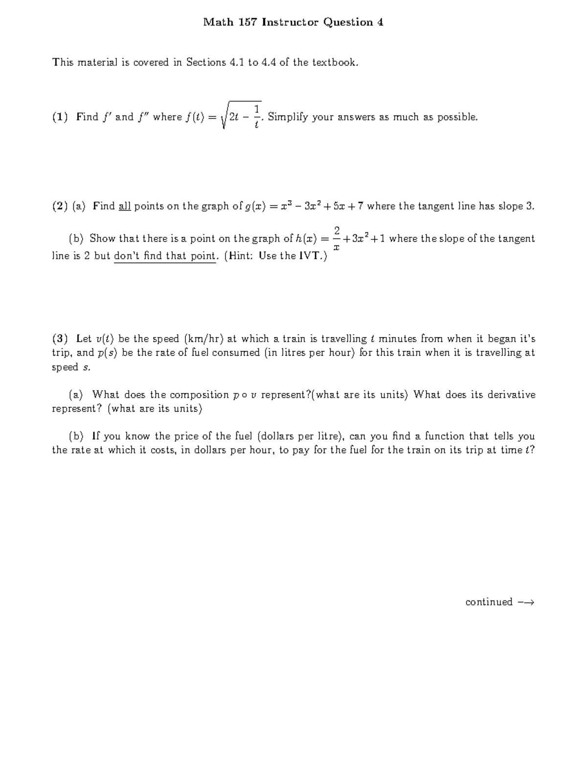 157 IQ4 randal math 157 - Math 157 Instructor Question 4 This material is covered in Sections 4 ...