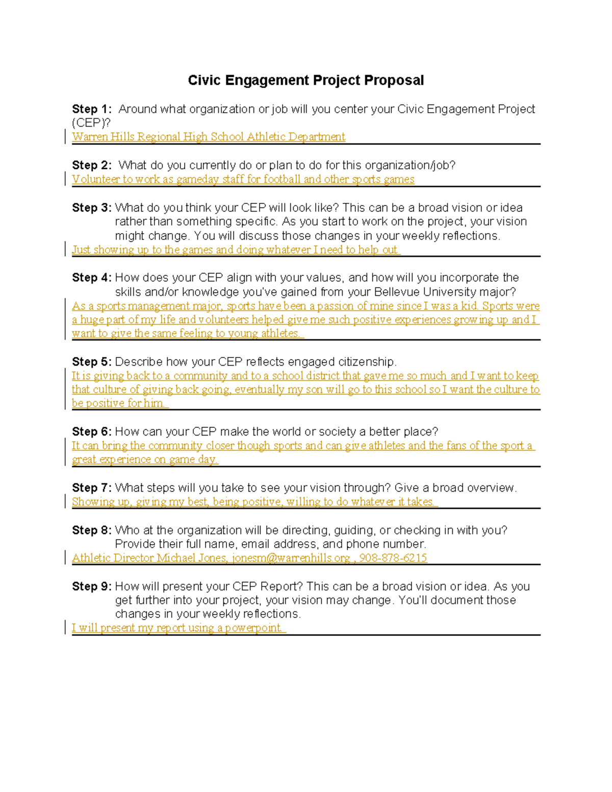 Civic engagement project proposal - Civic Engagement Project Proposal ...