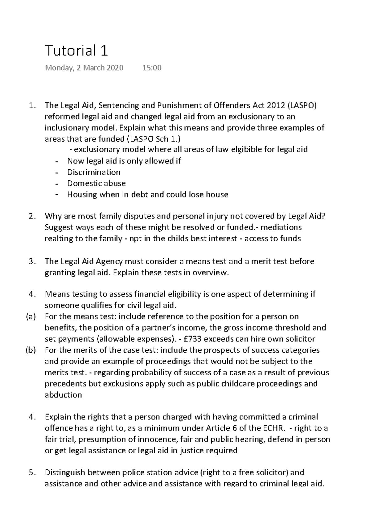 Tutorial 1 - /// - The Legal Aid, Sentencing and Punishment of ...