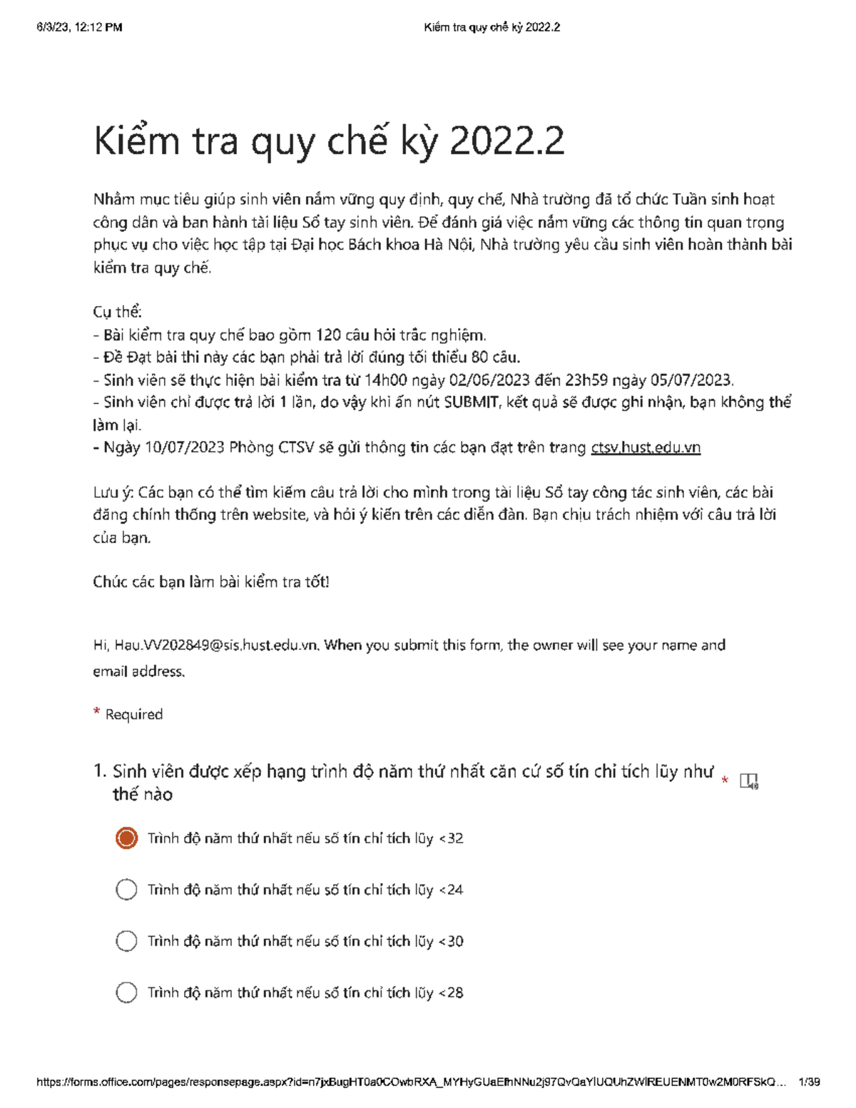 QUY CHE 20222 - Quy chế 2022 - Kiem tra quy che kY 2022. Nham mvc tieu ...