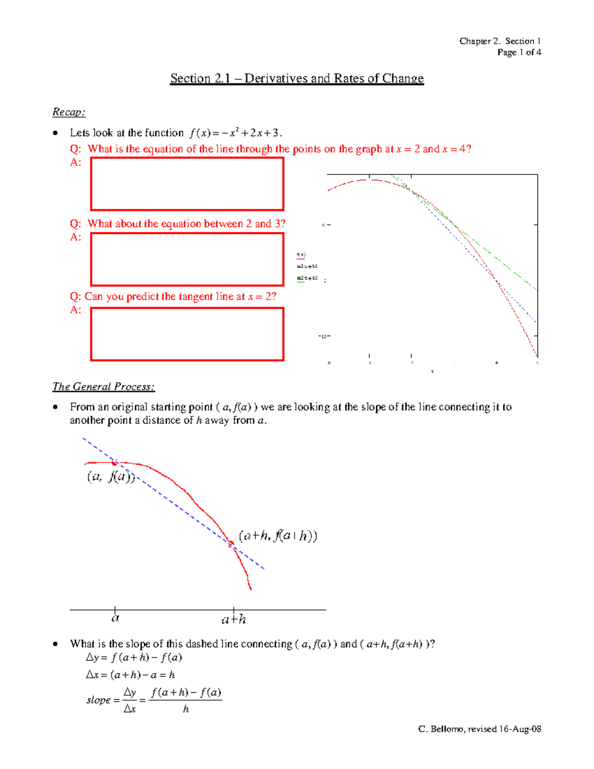 Ch02-Sect01B Section 2.1 – Derivatives and Rates of Change - Page 1 of ...