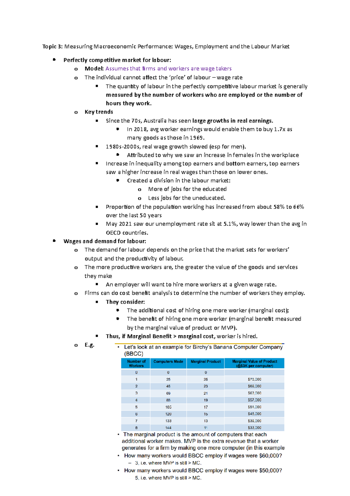 Topic 3 - Measuring macroeconomic perfomance - Wages, employment and ...