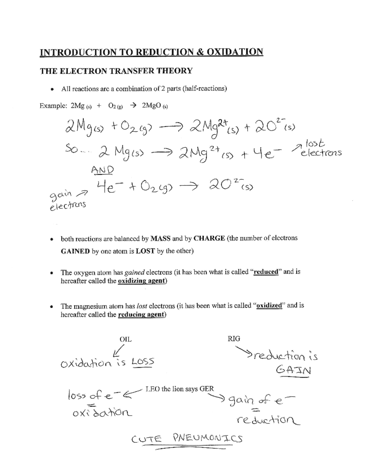 Intro to Redox - Independent - Studocu