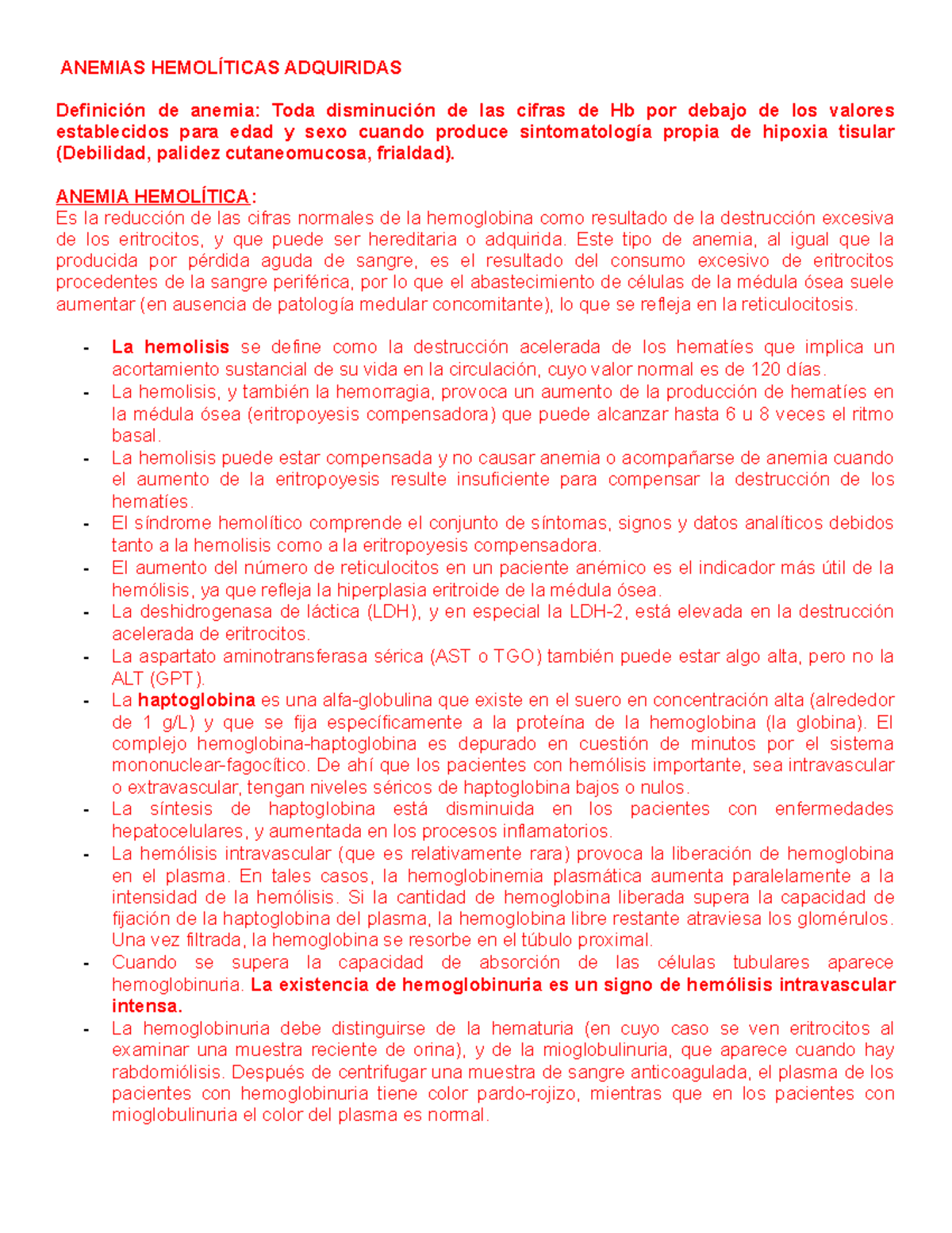 Anemias hemoliticas adquiridas 2 - ANEMIAS HEMOLÍTICAS ADQUIRIDAS ...