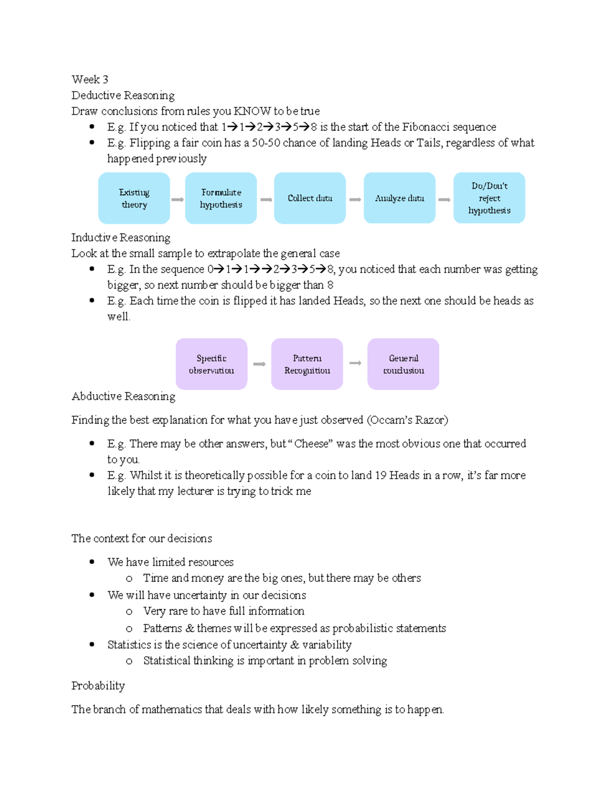 Comm1110 week 3 lecture note - Week 3 Deductive Reasoning Draw ...