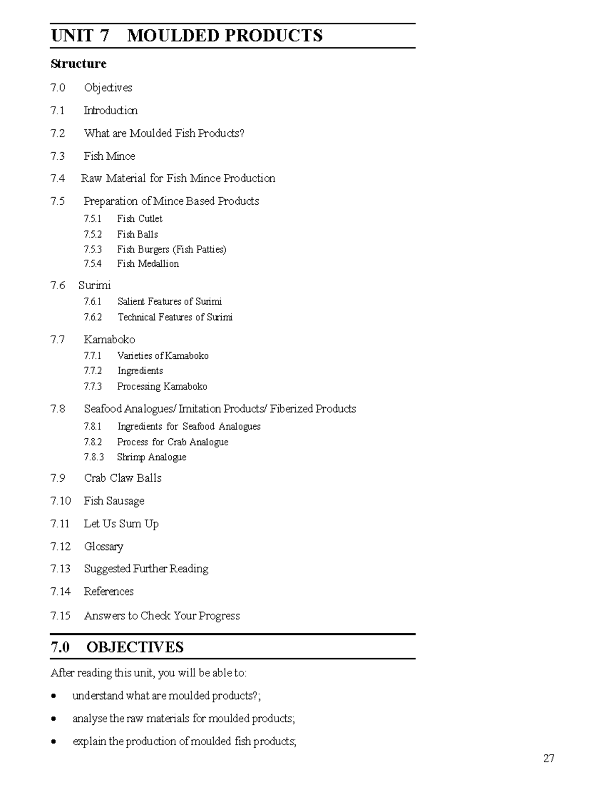Seafood analogues - MG UNIVERSITY - Moulded Products UNIT 7 MOULDED ...